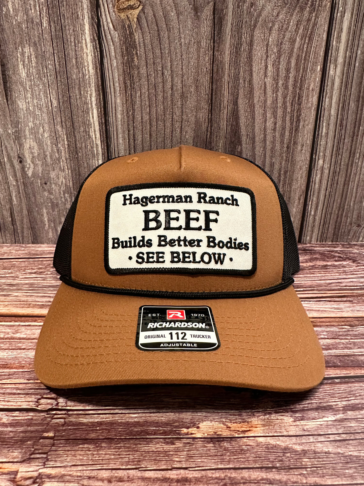 Hagerman Ranch Beef Builds Better Bodies Cap hat patch Montana ranch ...